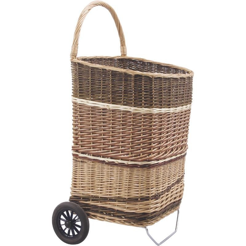 Two-tone wicker log trolley - Boisnature'l