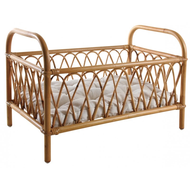 Letto per bambole in rattan Boisnature l